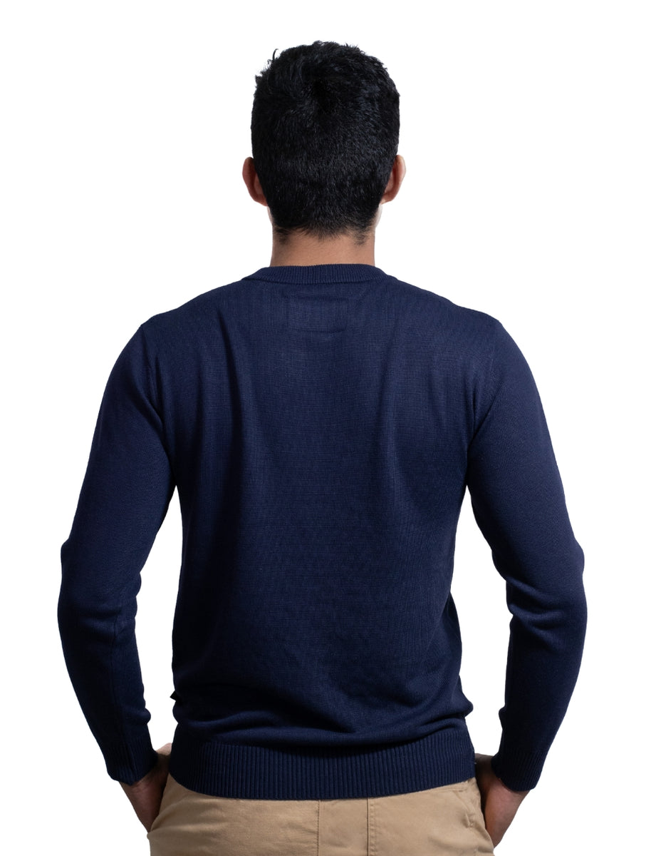 Suéter liso color azul marino, marca LEE para caballero. – Makio store mx