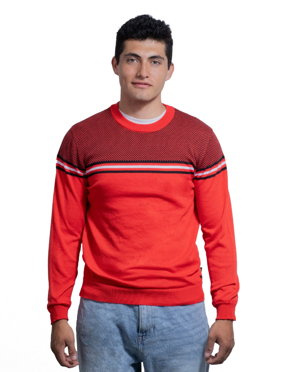 Suéter ligero para caballero en color rojo, marca LEE. – Makio store mx