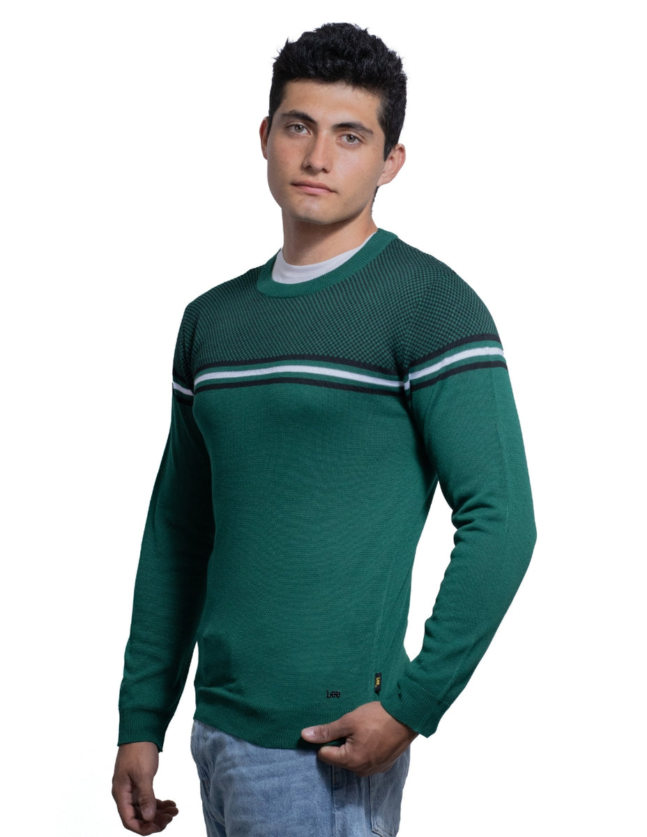 Suéter ligero para caballero en color verde, marca LEE. – Makio store mx