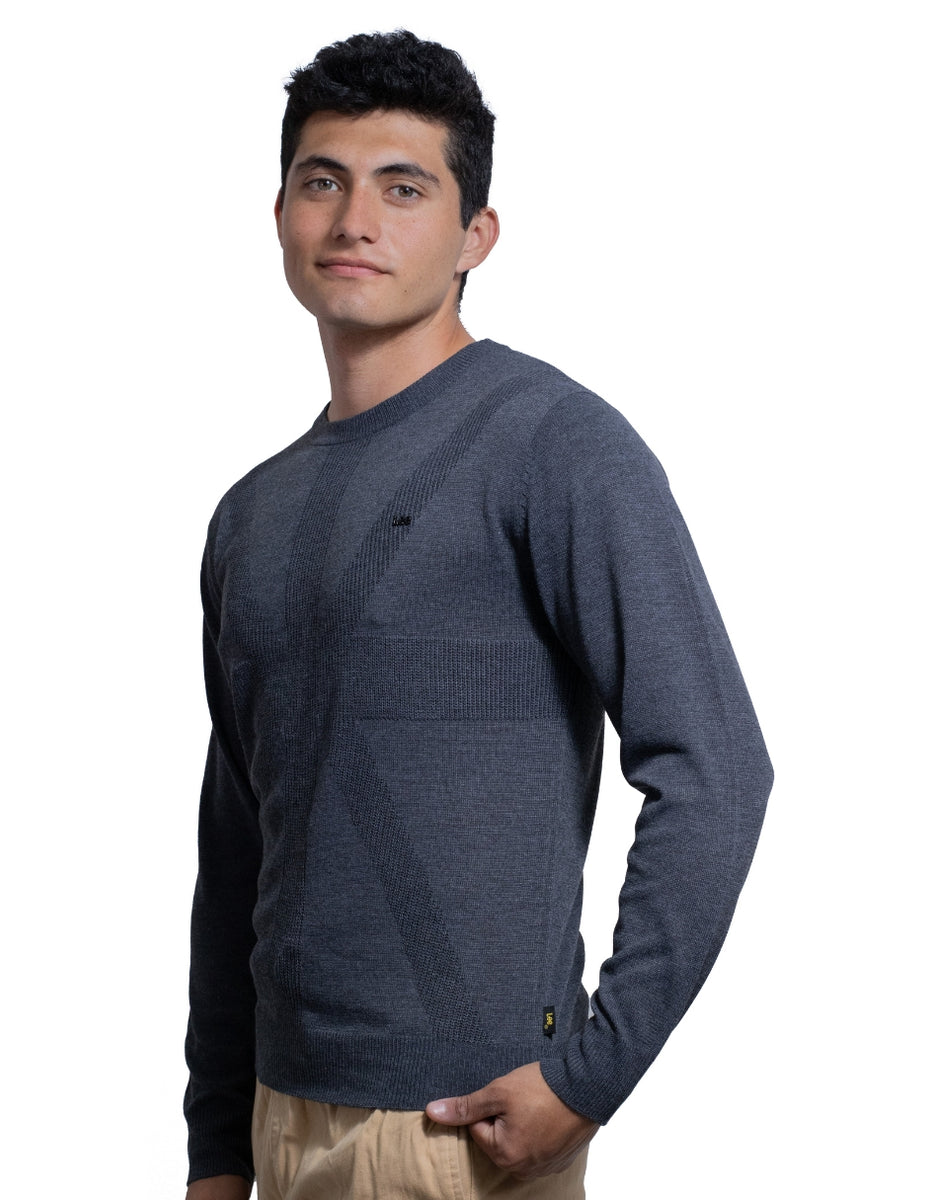 Suéter ligero para caballero en color gris, marca LEE. – Makio store mx