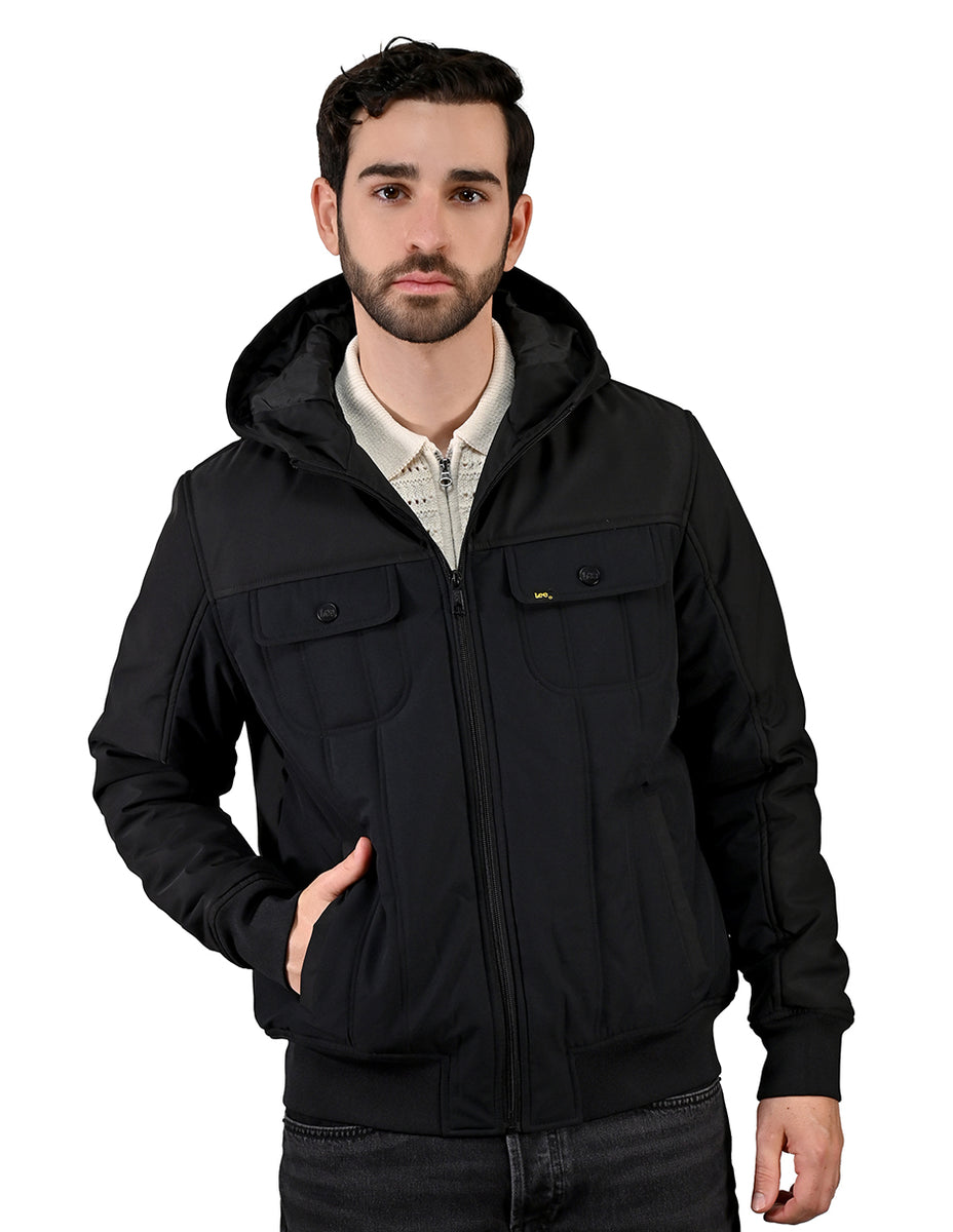 Chamarra con capucha para Hombre en color negro, marca LEE. – Makio ...